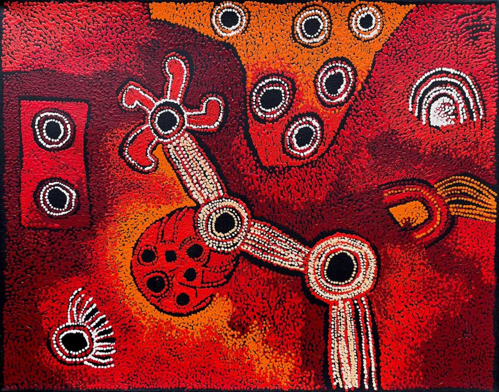 Red Aboriginal Art Paintings at Japingka Gallery