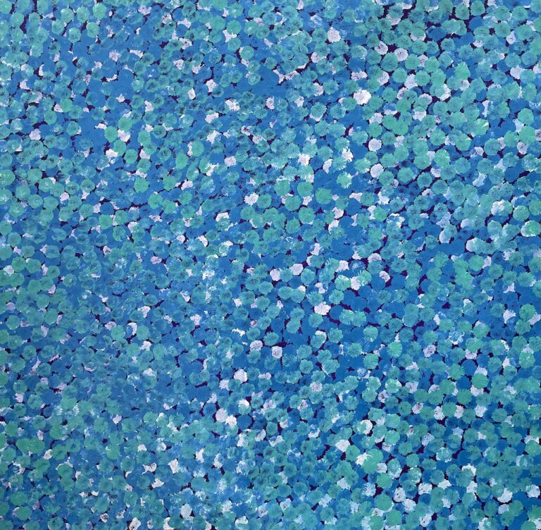 Blue Aboriginal Art Paintings - Water & Rain at Japingka Gallery