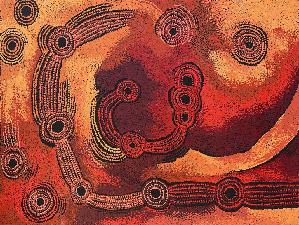 Red Aboriginal Art Paintings at Japingka Gallery